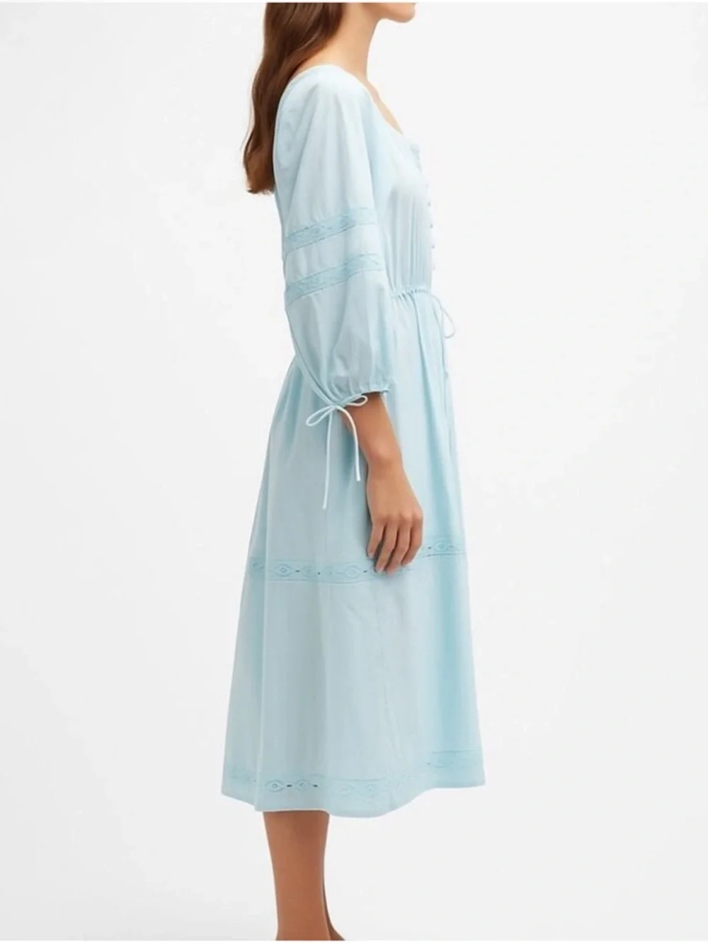 Harshman | Dresses | Harsman Los Angeles Belle Light Blue Midi Peasant ...